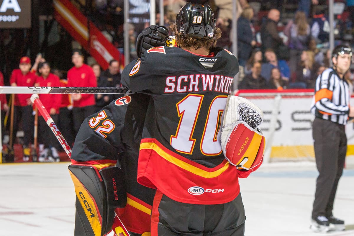 Recap: Cole Schwindt and Dustin Wolf lead Calgary Wranglers to 1-0 ...